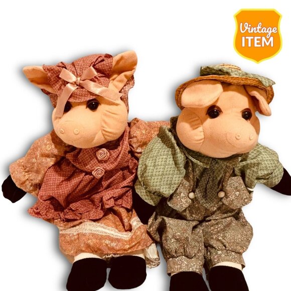 Unbranded | Toys | Vintage 5 Inch Plush Stuffed Animal Old Country Pig ...
